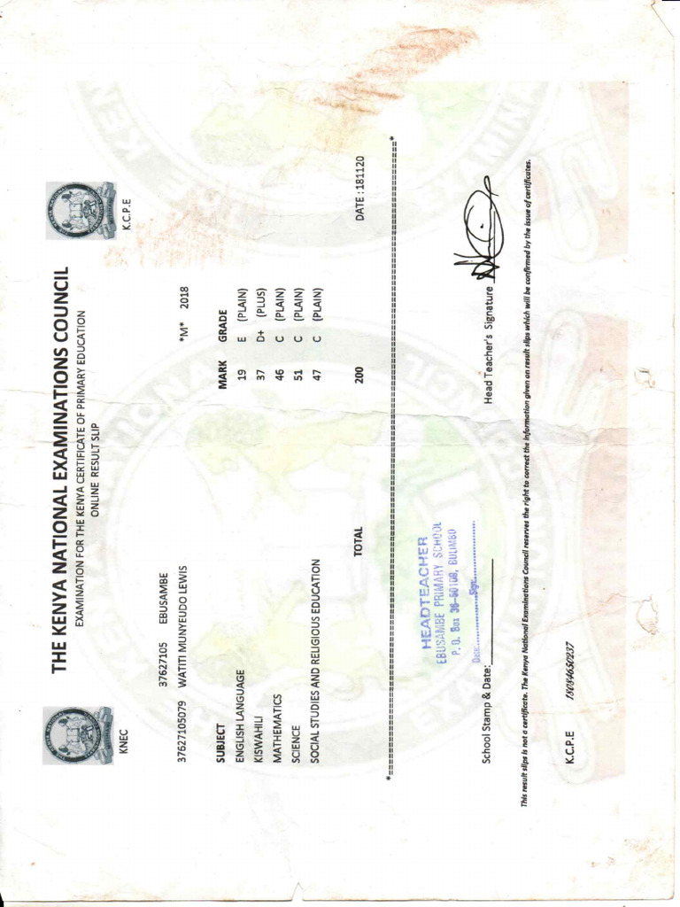 Result Slip | PDF