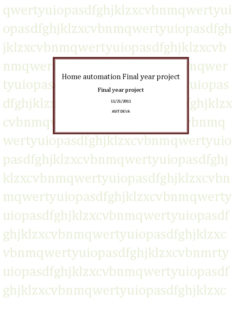Home Automation Final Year Project Pdf Automation Switch