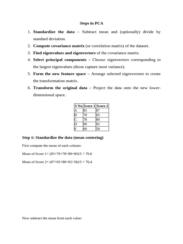 Understanding PCA: Step-by-Step Guide | PDF