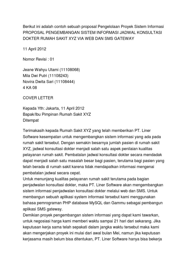 Contoh Proposal Sim Rs | PDF | Komputer
