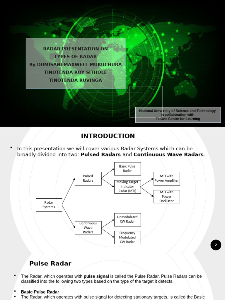 Types.of.Radar.Presentation.2020.by.Group.2 | PDF | Radar | Detector ...