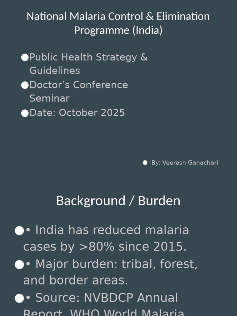 National Malaria Control Programme Presentation | PDF | Malaria ...