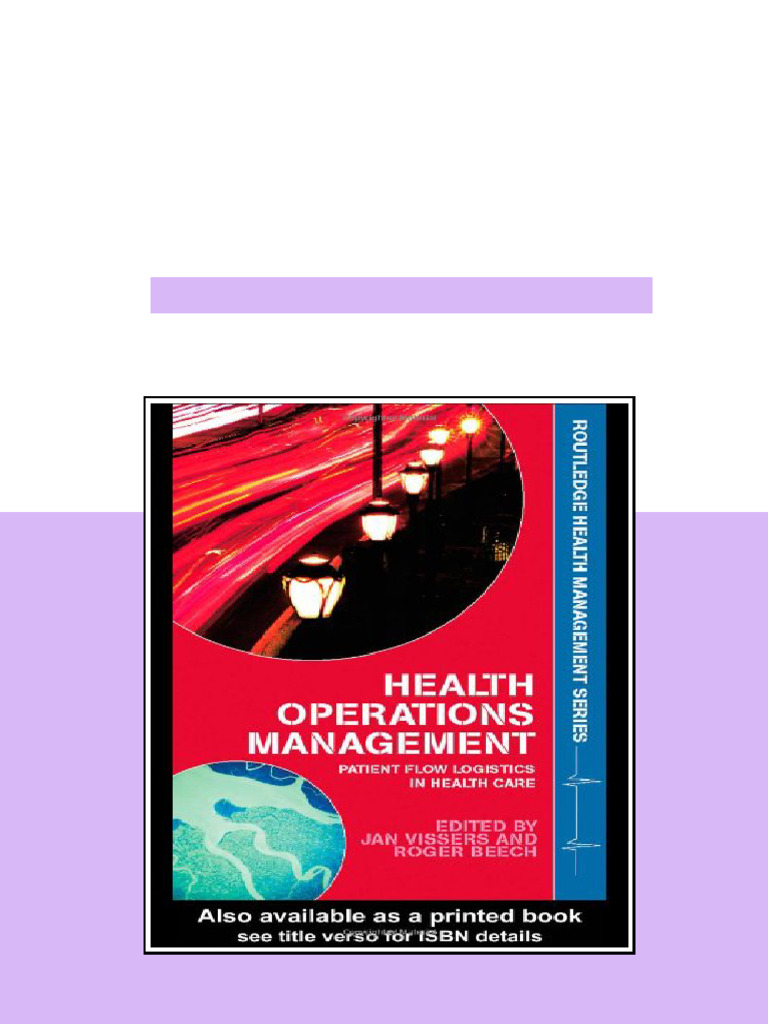 Health Operations Management Health Management Series Jan Vissers ...