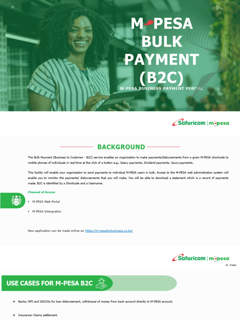 M-PESA B2C Bulk Payment Guide | PDF | Login | Password