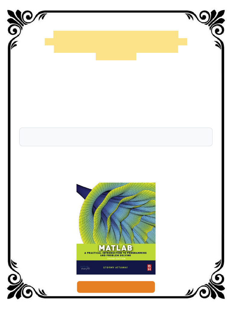 Matlab a practical introduction to programming and problem solving 3e ...