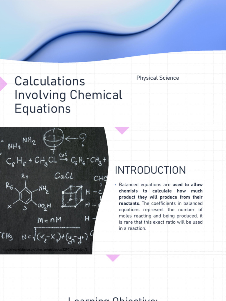 Chemical Equation Calculations Guide | PDF | Stoichiometry | Mole (Unit)