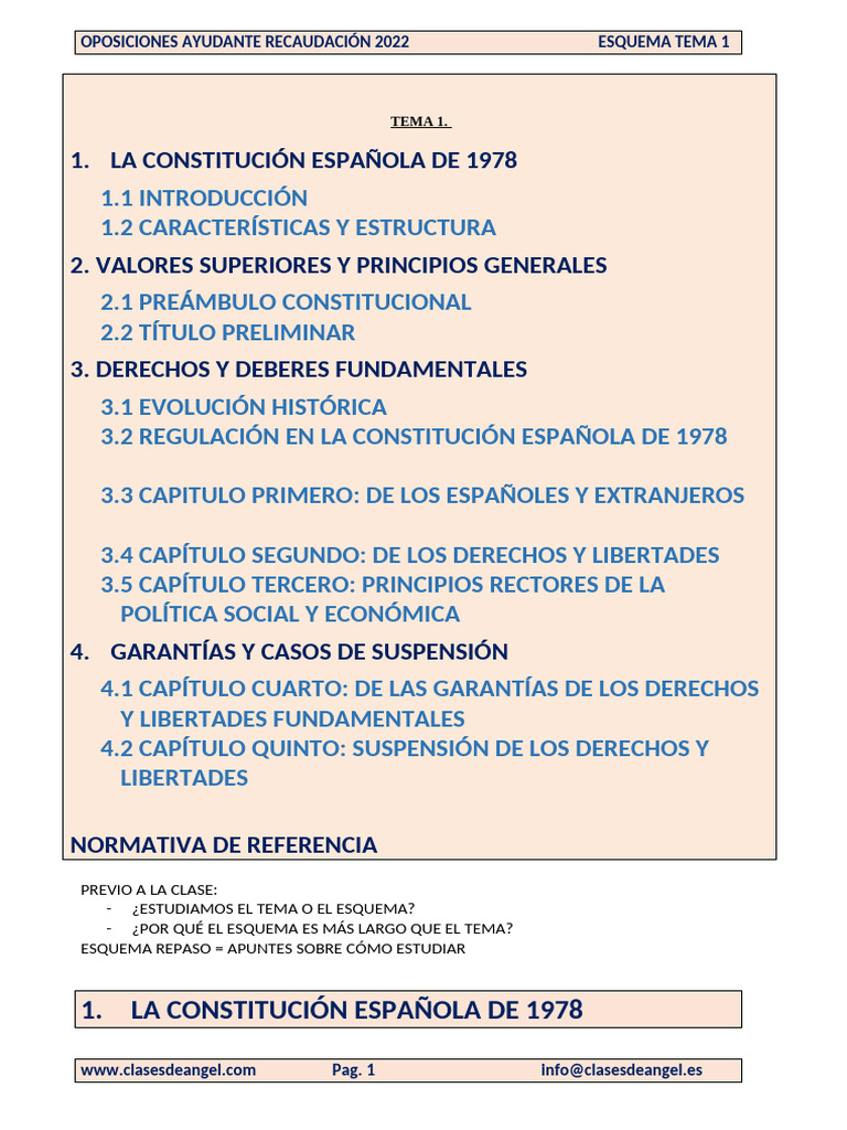 Esquema Constitución Española 1978 | PDF | Democracia | Ideologías ...