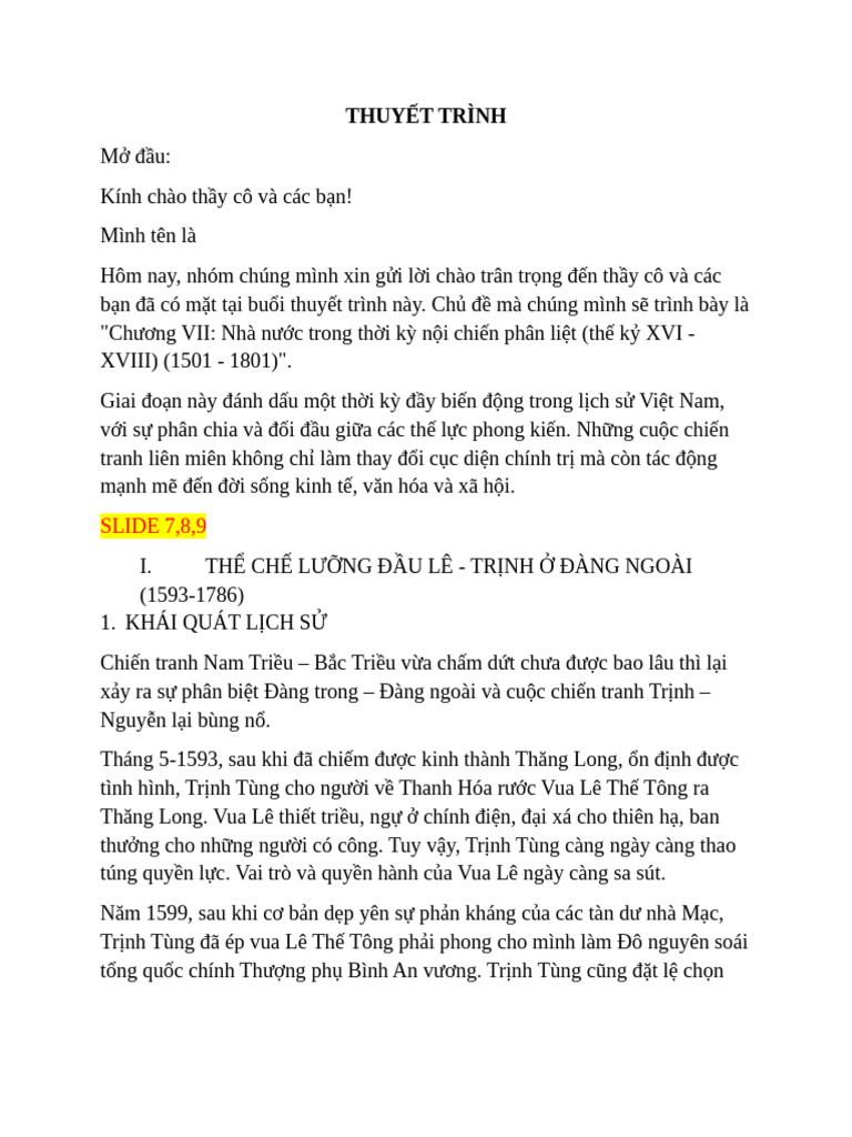 THUYẾT TRÌNH LLLLL | PDF