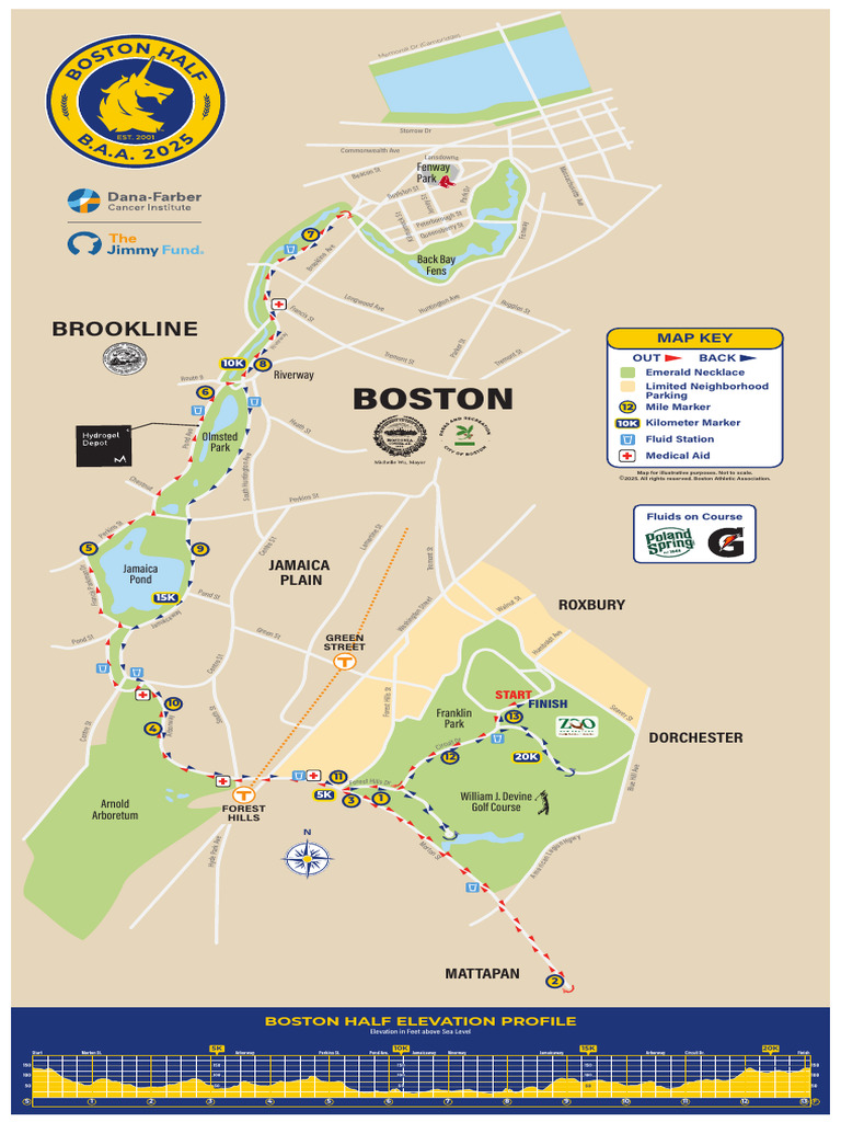 2025 Boston Half - Course Map | PDF