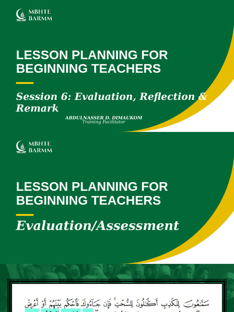 Lesson Planning for New Teachers: Assessment | PDF | Lesson Plan | Learning
