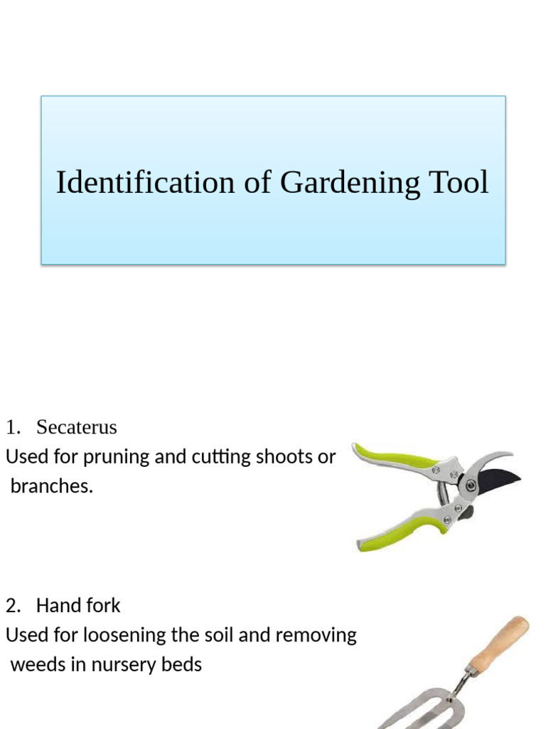 Identification of Gardening Tool | PDF
