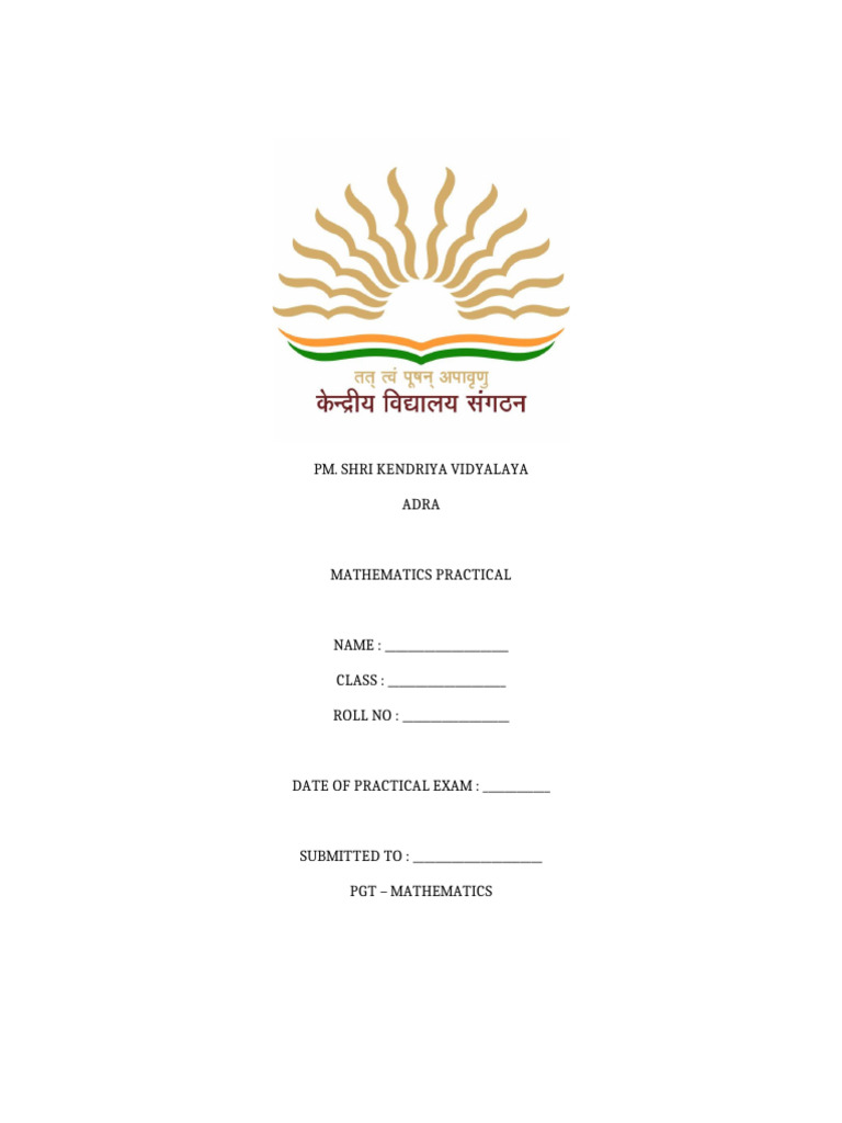 Practical Cover Page | PDF