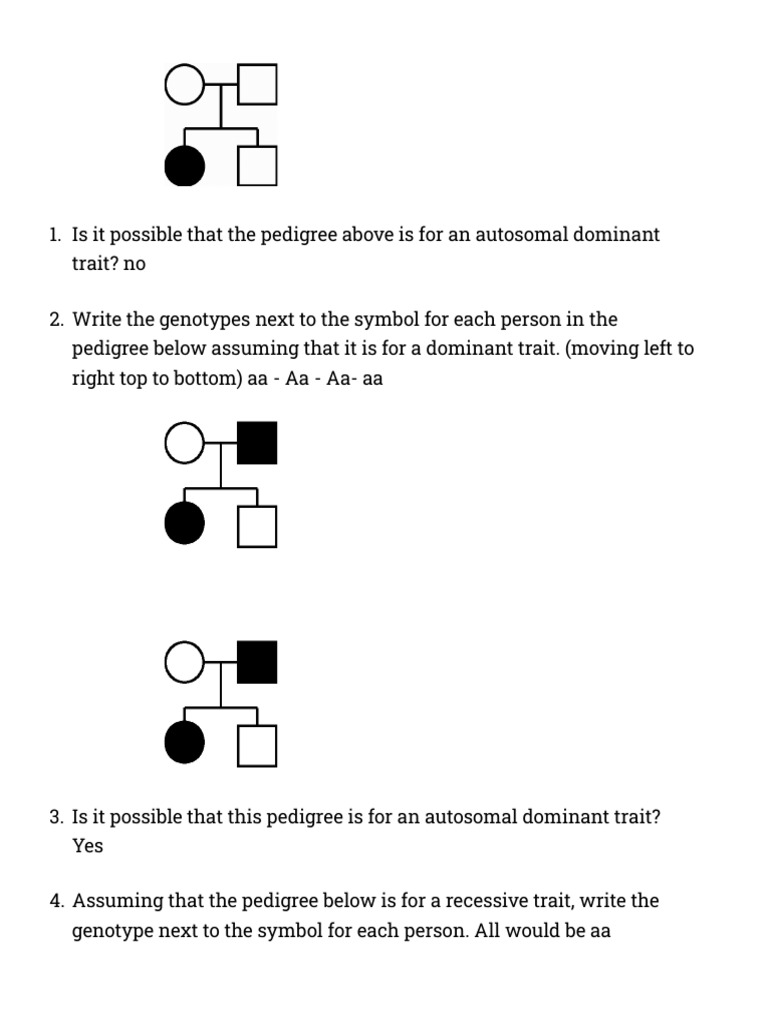 Genetics Pedigree Analysis and Chi-Square | PDF | Meiosis | Mitosis