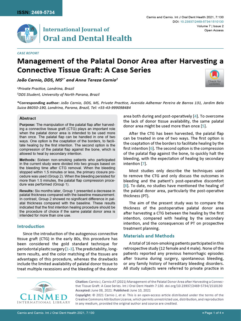 International Journal of Oral and Dental Health Ijodh 7 130 | PDF ...
