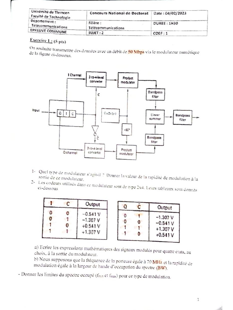 Doctorat CN & Traitement Du Signal Tlemcen 2023 | PDF