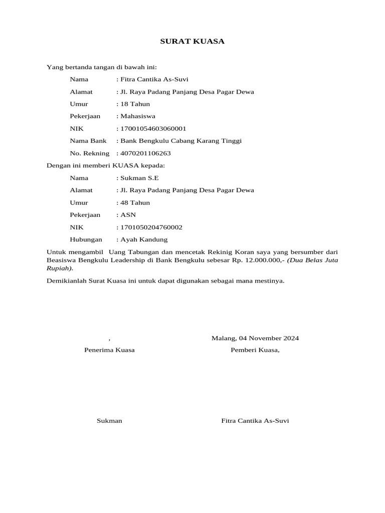 Surat Kuasa | PDF