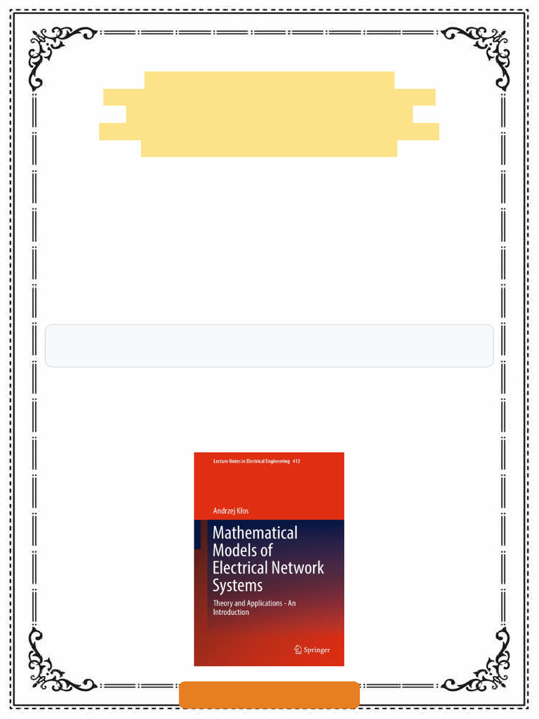 (EBook PDF) Mathematical Models of Electrical Network Systems Theory ...