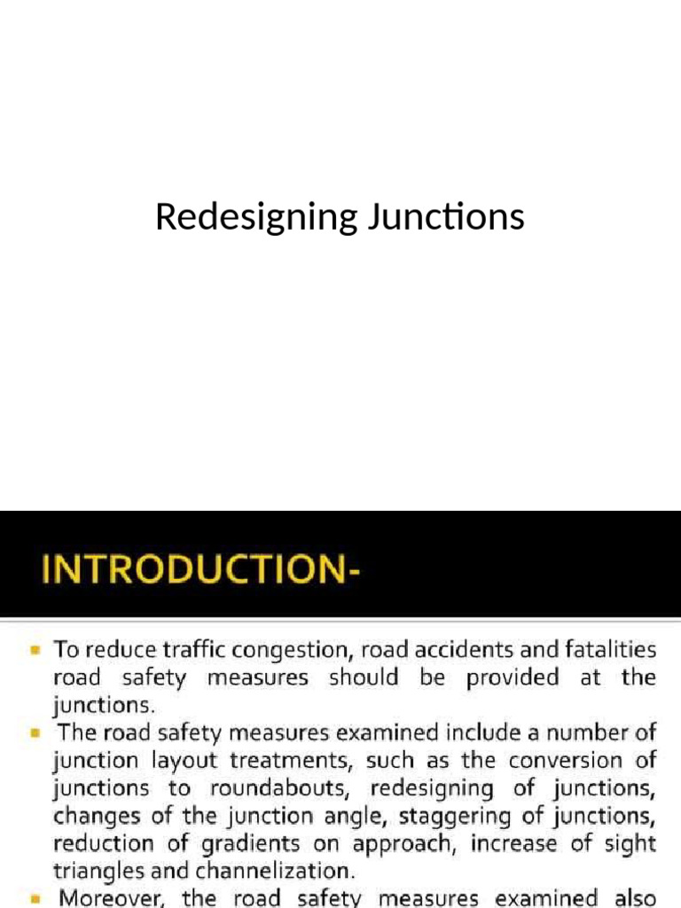 RSE- Module 3-Redesigning Junctions | PDF