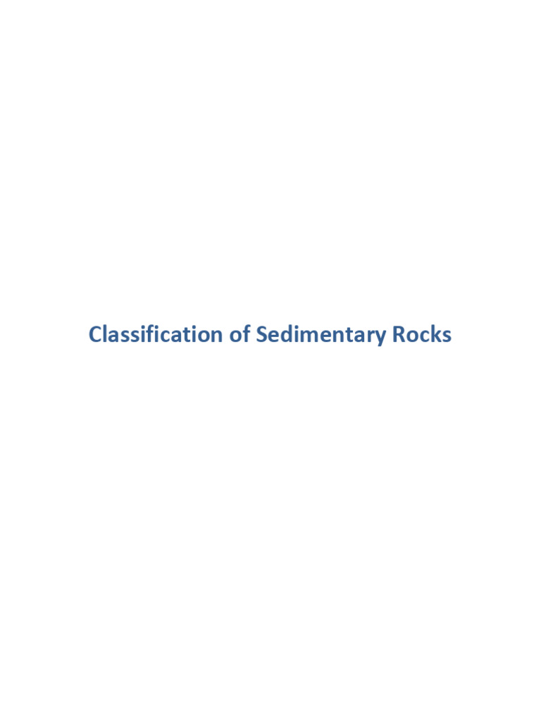 Sedimentary Rocks Classification | PDF
