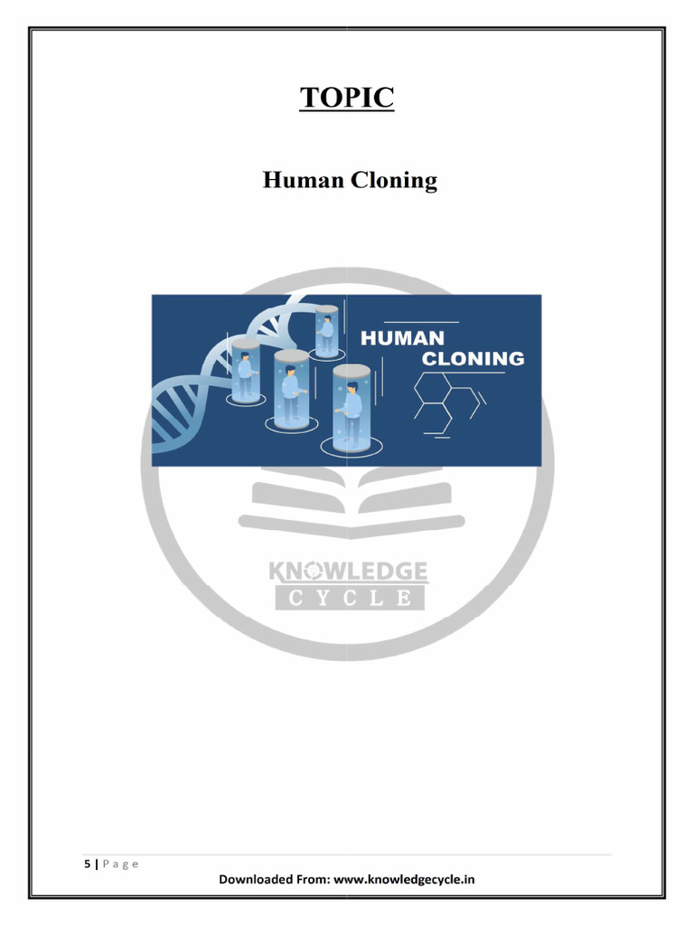 Human Cloning Project (P) | PDF