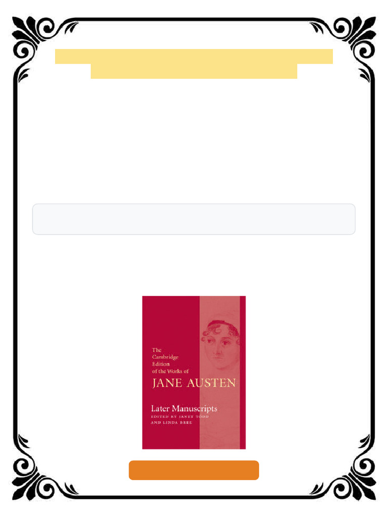 Later Manuscripts 1st Edition Jane Austen ebook 2025 premium version ...