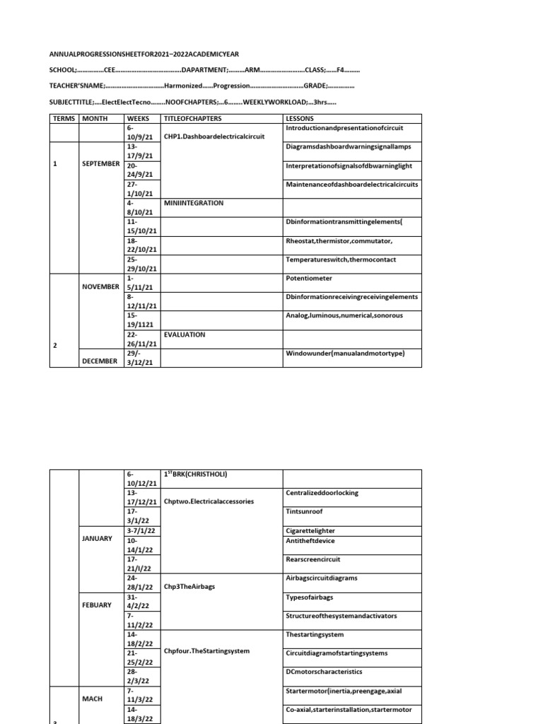 Progression Sheets (UPDATED) | PDF | Mechanical Engineering
