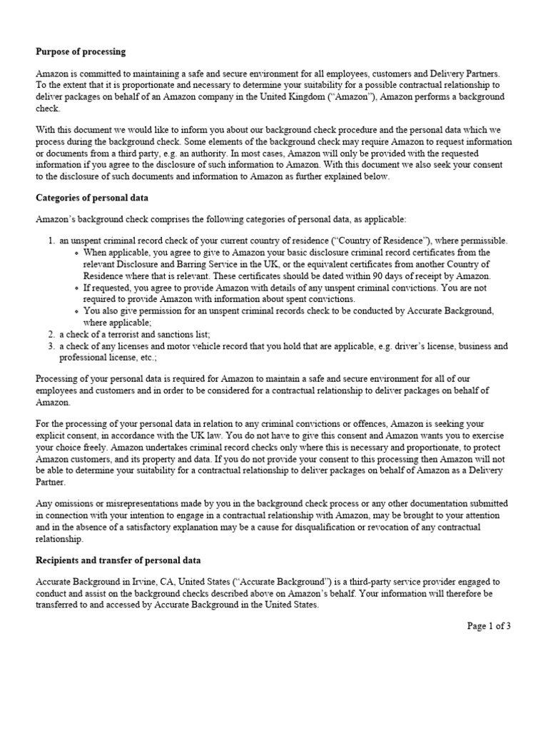 United Kingdom Background Check Information and Consent Form For Uk ...