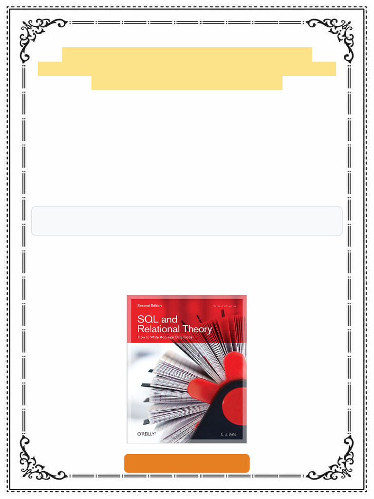 SQL and Relational Theory How to Write Accurate SQL Code 2nd Edition C ...
