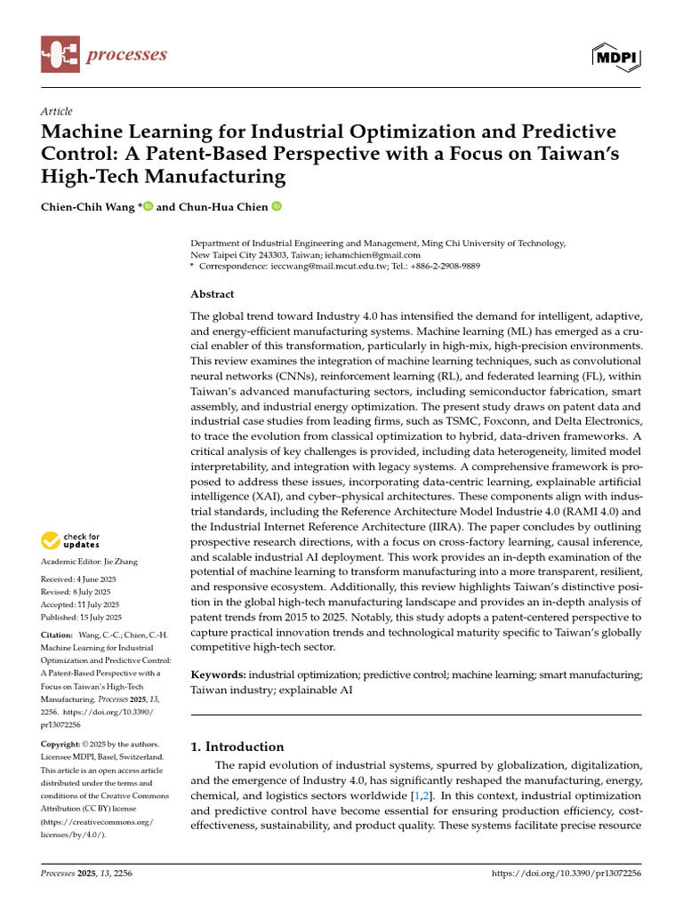 Machine Learning For Industrial Optimization and P | PDF | Machine ...