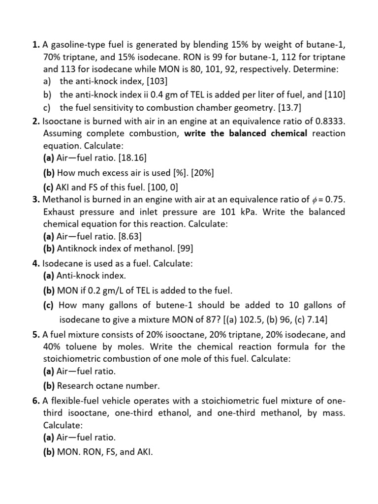 Sheet (2)-Fuels and Combustion | PDF