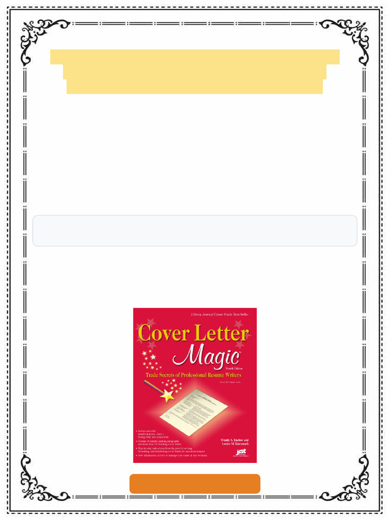 Cover Letter Magic Trade Secrets of Professional Resume Writers 4th Ed ...
