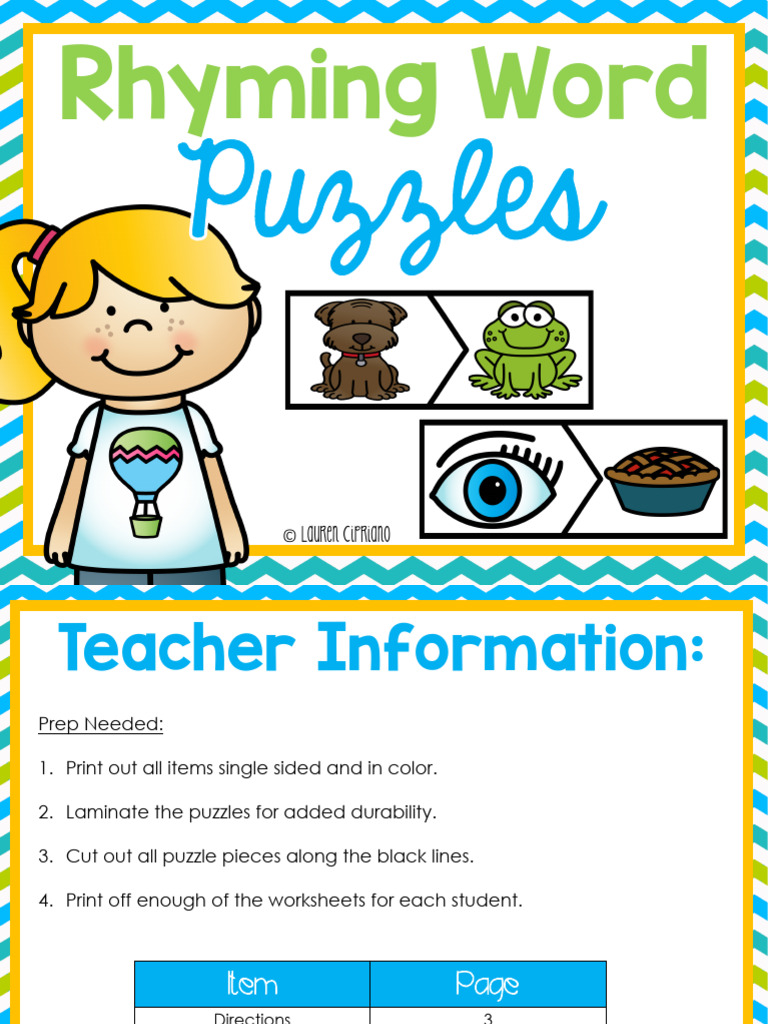 RhymingWordPuzzle | PDF