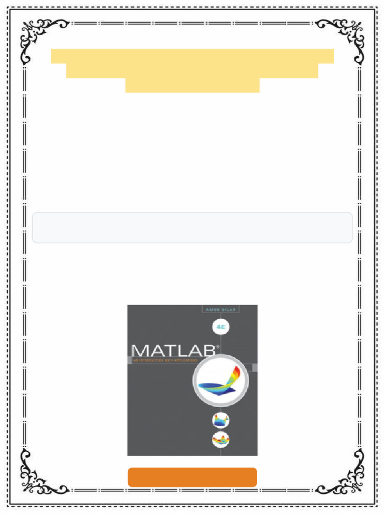 MATLAB 4th Edition An Introduction with Applications Amos Gilat ebook ...