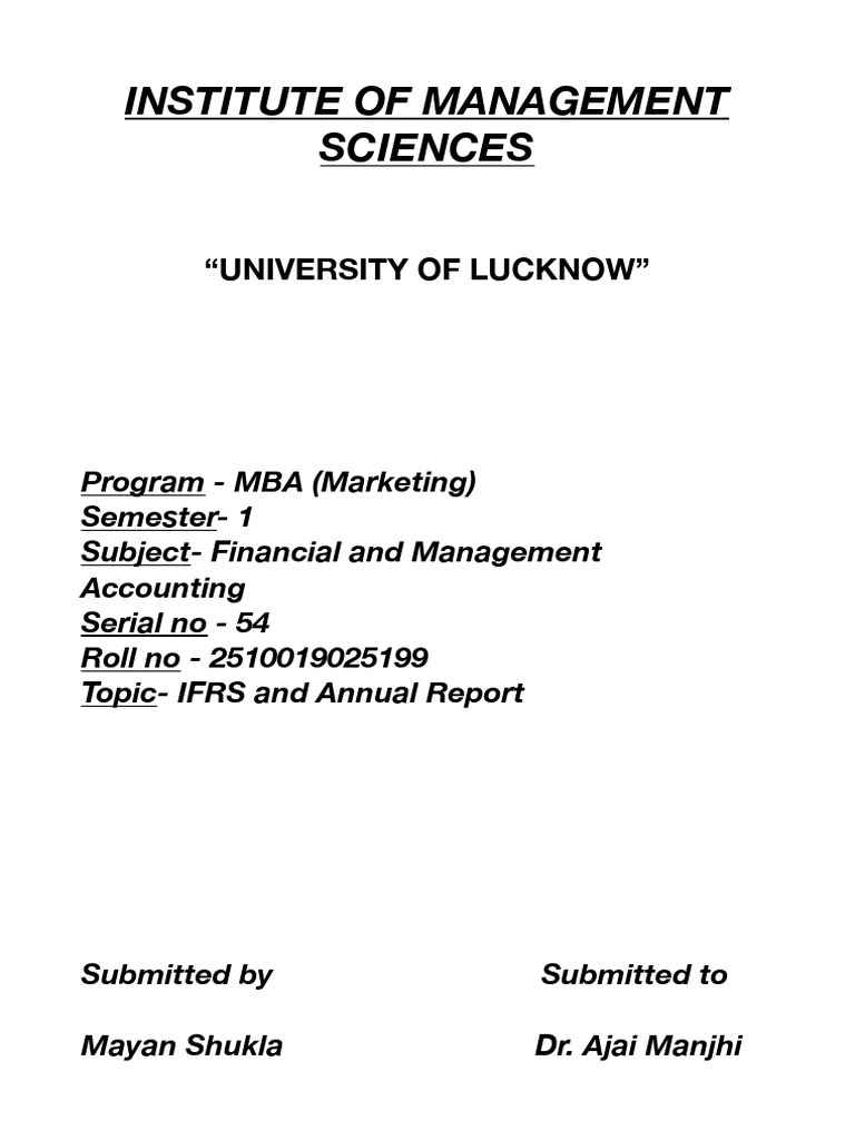 Accounts Front Page | PDF