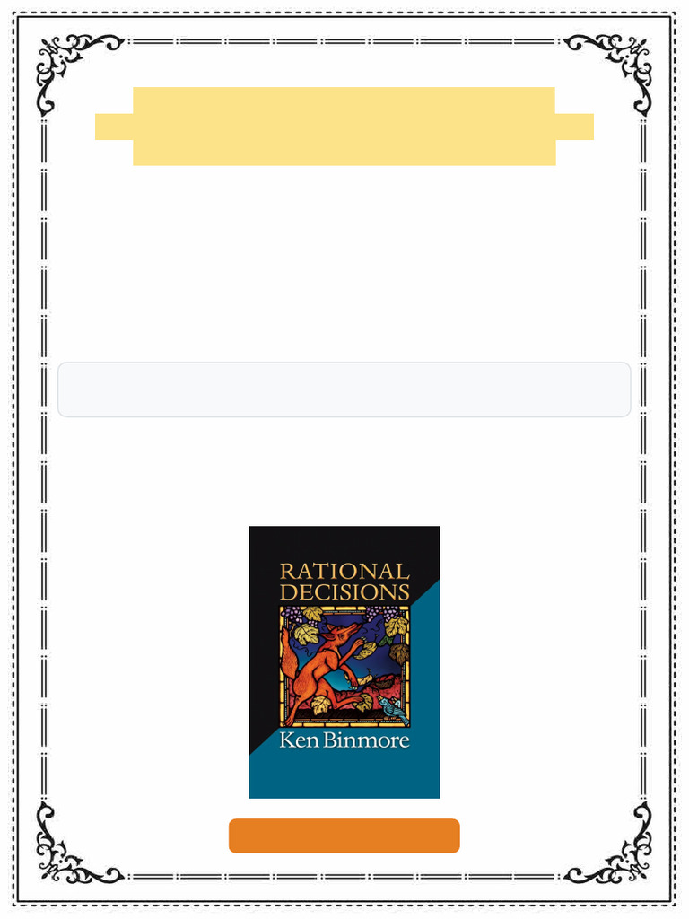 7223Rational Decisions The Gorman Lectures in Economics 1st Edition Ken ...