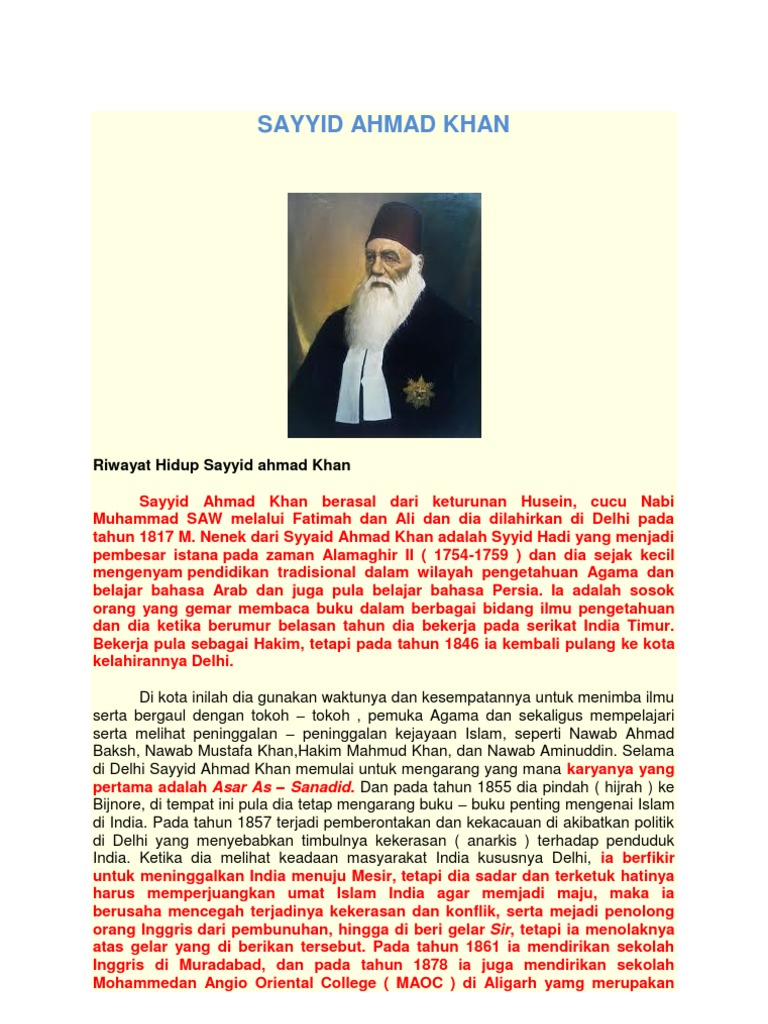 Sayyid Ahmad Khan | PDF
