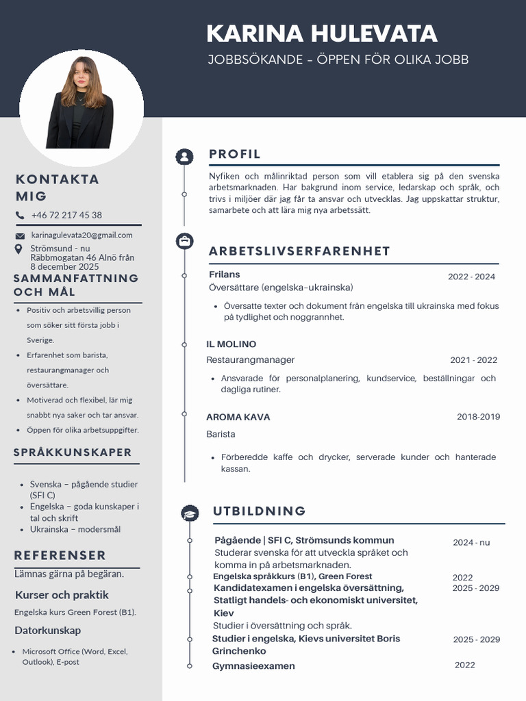 Blue and Gray Simple Professional CV Resume-2 | PDF