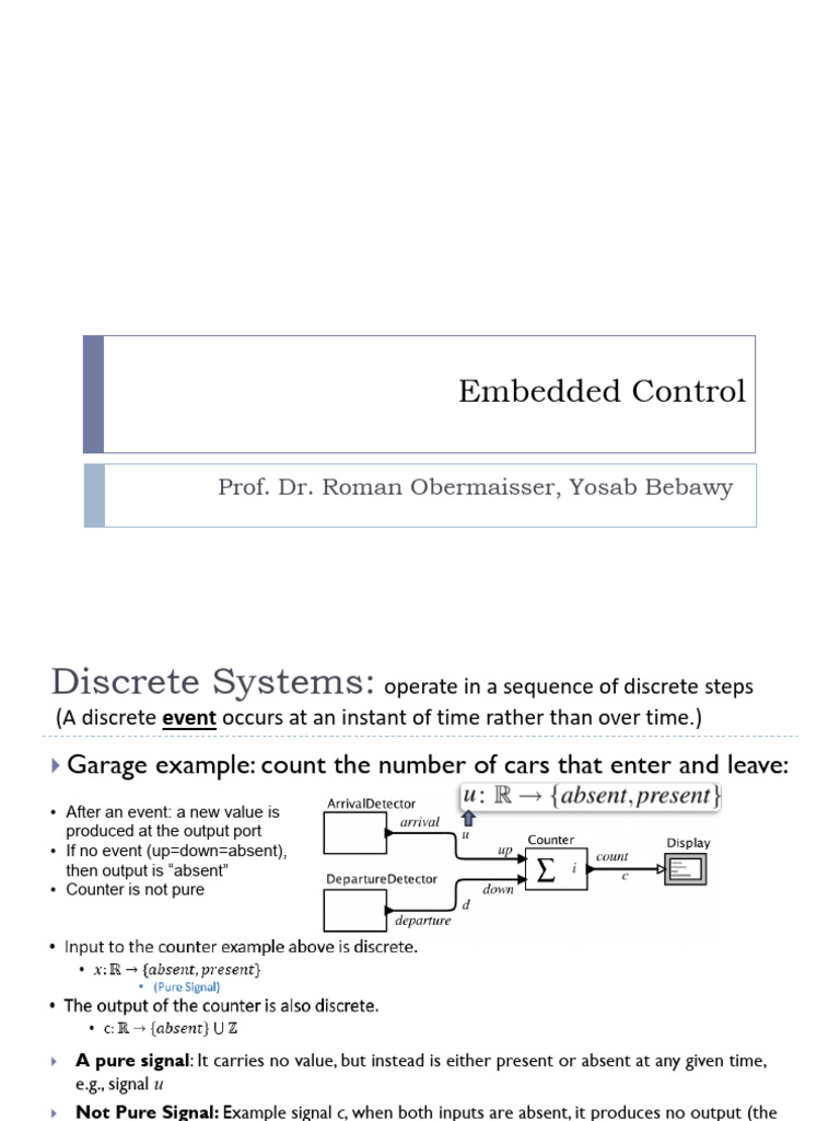 3-Embedded Control -- A Modeling 02 Discrete and Hybrid Dynamics | PDF ...
