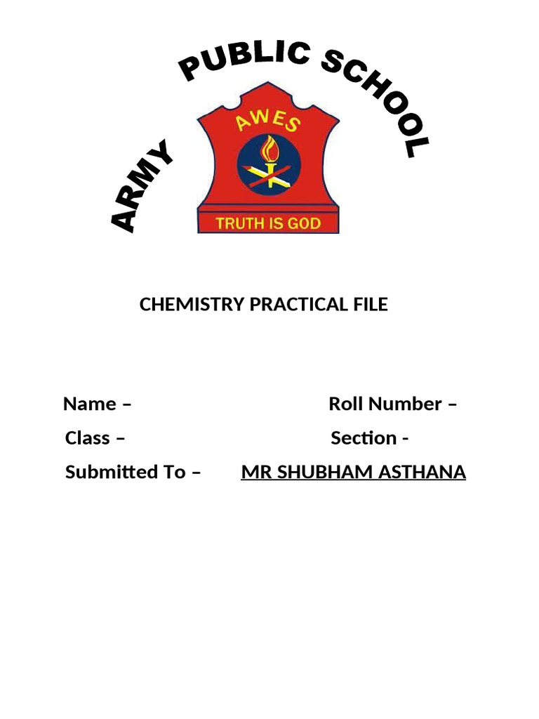 Front Page Practical File | PDF