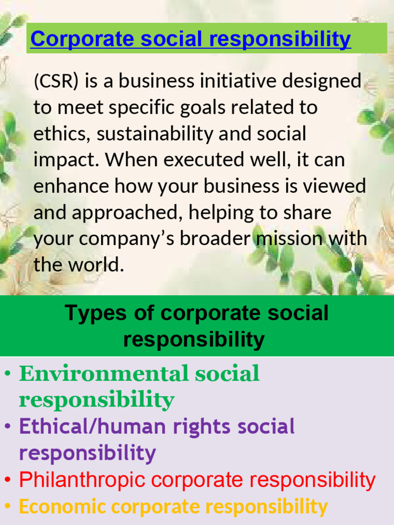 Unit 3, Corporate Social Responsibility | PDF | Corporate Social ...