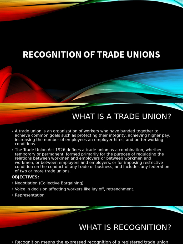 Understanding Trade Union Recognition | PDF | Trade Union | Employment