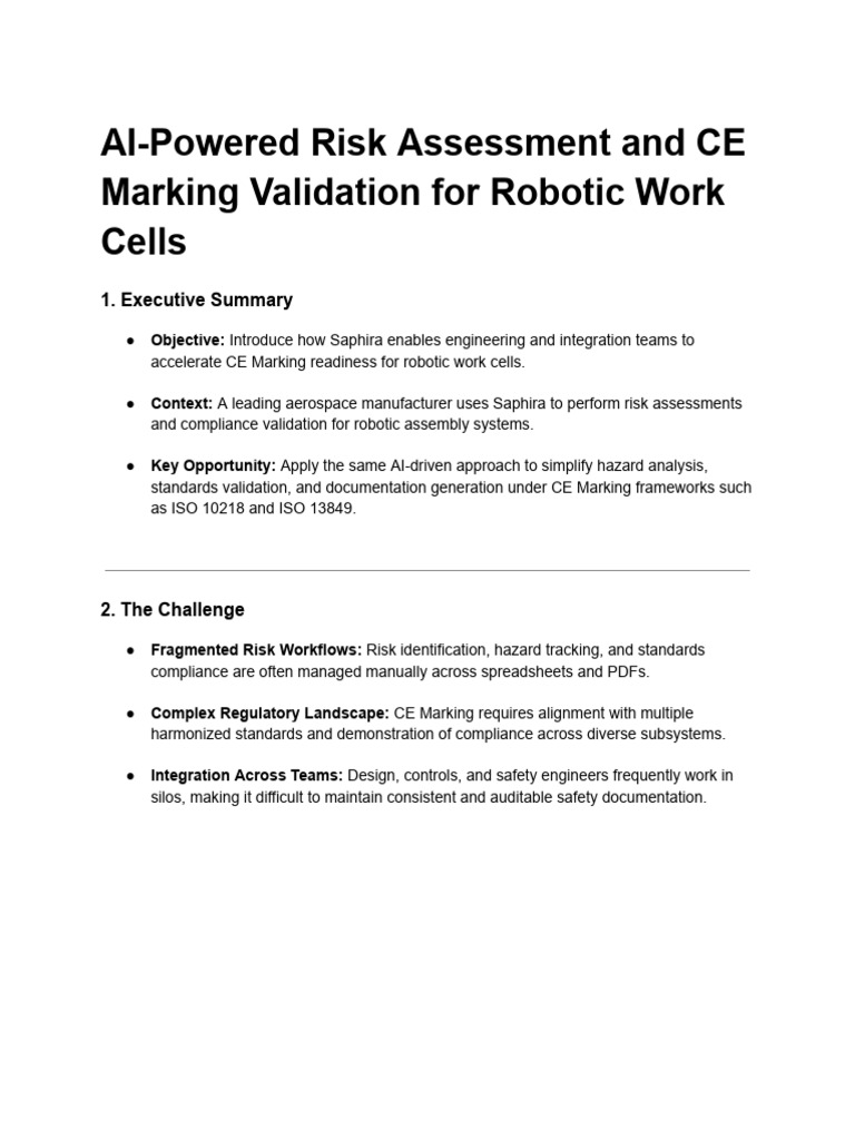 AI Risk Assessment for CE Marking in Robotics | PDF | Regulatory ...