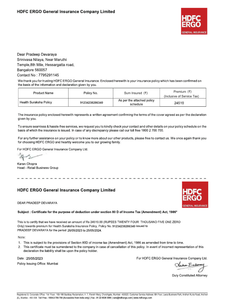 HDFC Ergo | PDF