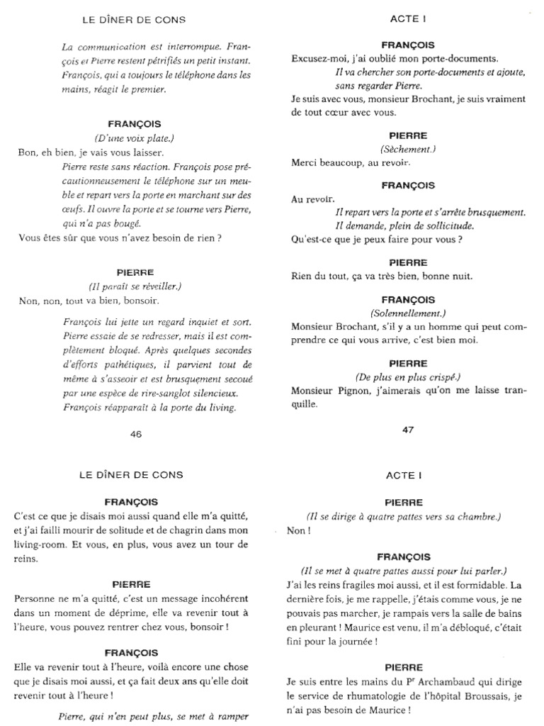 Le Diner de Con Extrait | PDF