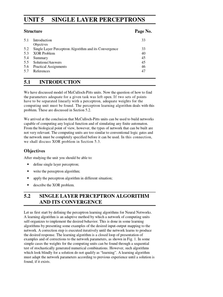 Single Layer Perceptron | PDF | Machine Learning | Applied Mathematics