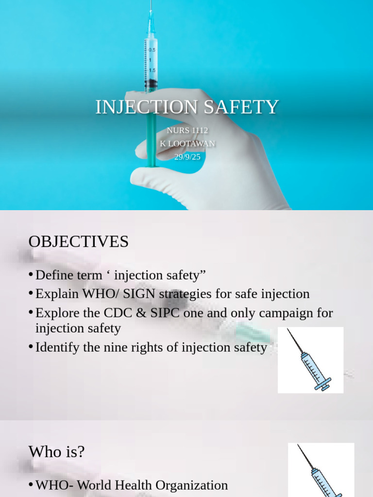 Injection Safety Best Practices Guide | PDF | Injection (Medicine ...