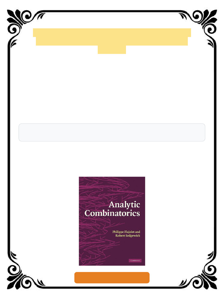 Analytic Combinatorics 1st Edition Philippe Flajolet updated 2025 ebook version | PDF ...