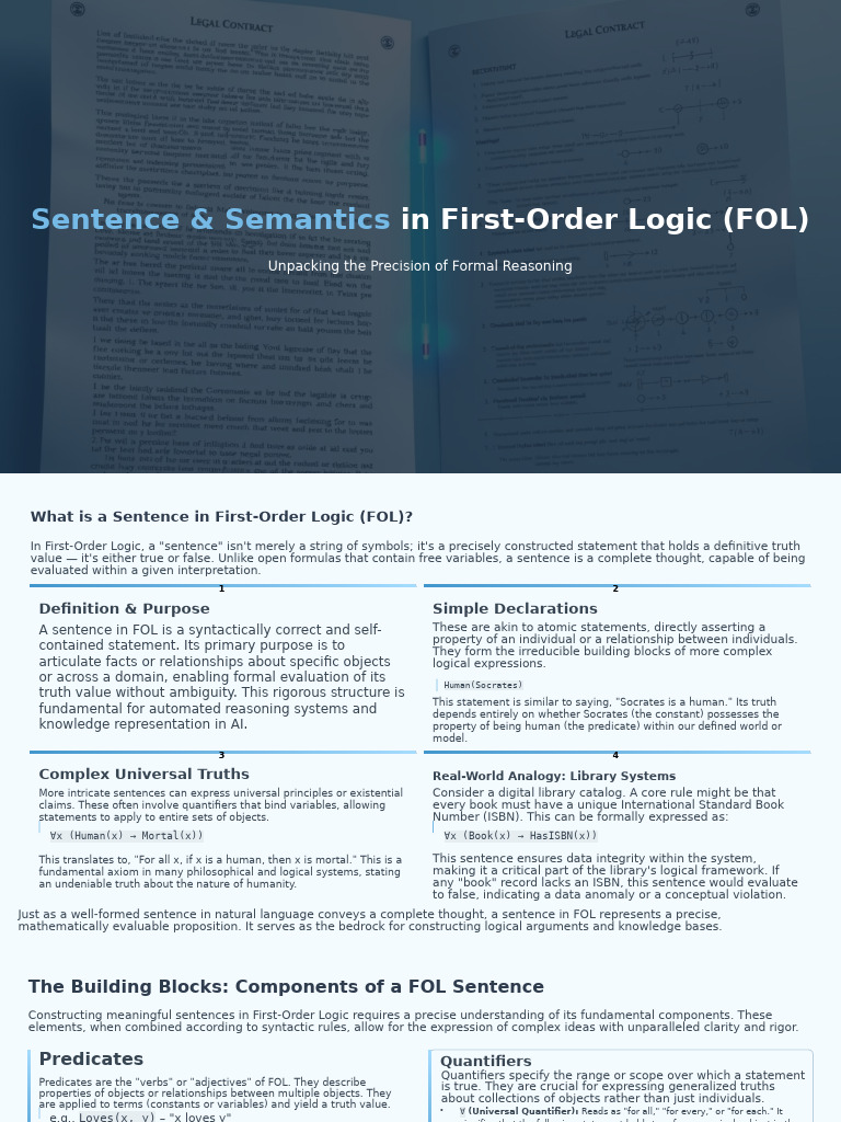 Sentence and Semantics in First Order Logic FOL | PDF | Interpretation ...