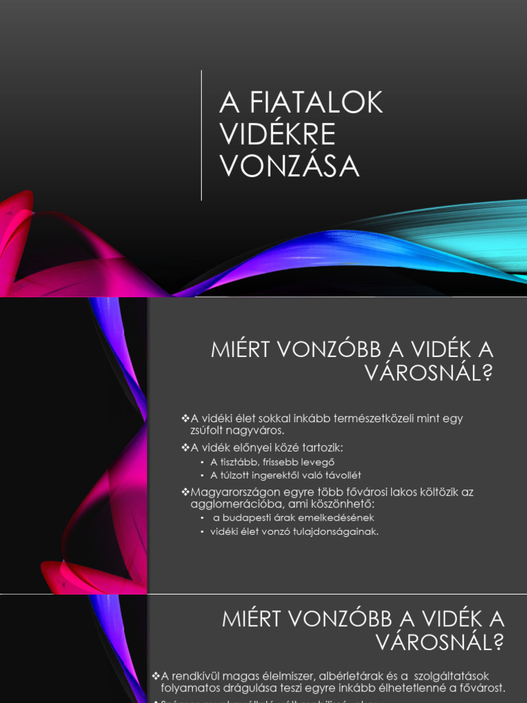 A Fiatalok Vidékre Vonzása | PDF