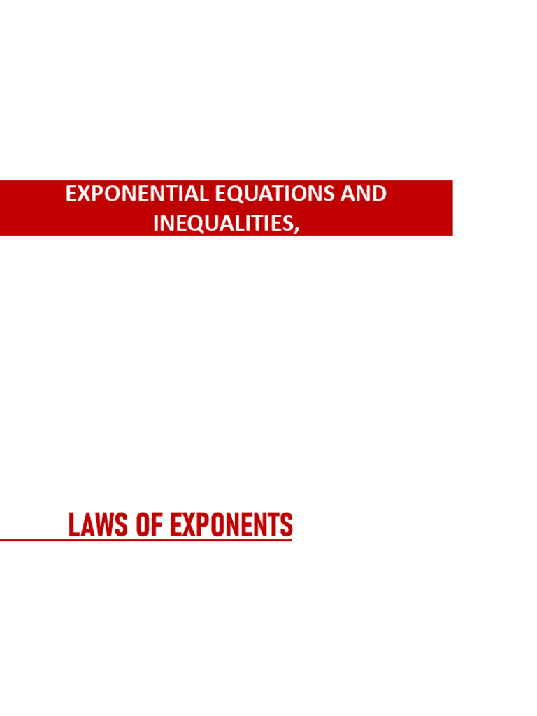 Solving Exponential Equations and Inequalities | PDF | Exponentiation ...
